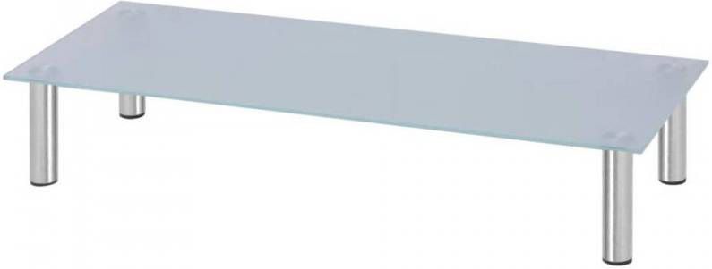 VIDAXL Scherm verhoger/TV meubel 100 x 35 x 17 cm glas wit - Meubelmooi.be