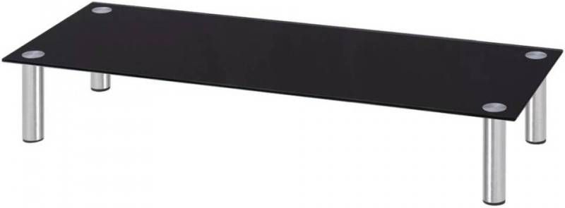 VIDAXL Scherm verhoger/TV meubel 100 x 35 x 17 cm glas zwart ...