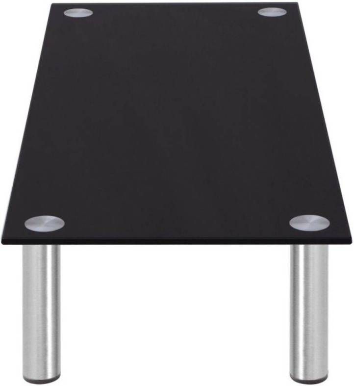 VIDAXL Scherm verhoger/TV meubel 80x35x17 cm glas zwart - Meubelmooi.be