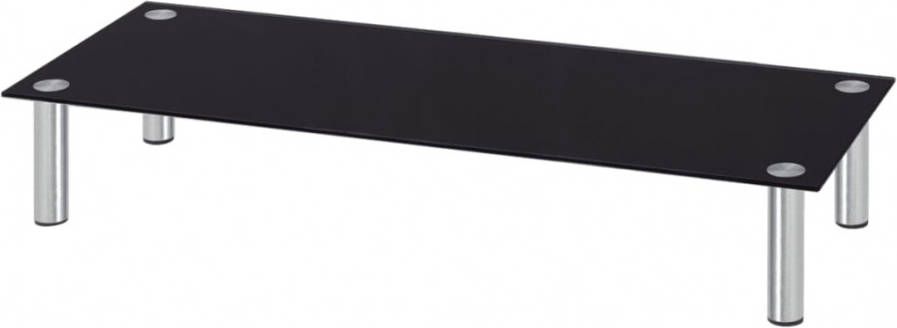 VIDAXL Scherm verhoger/TV meubel 100 x 35 x 17 cm glas zwart ...